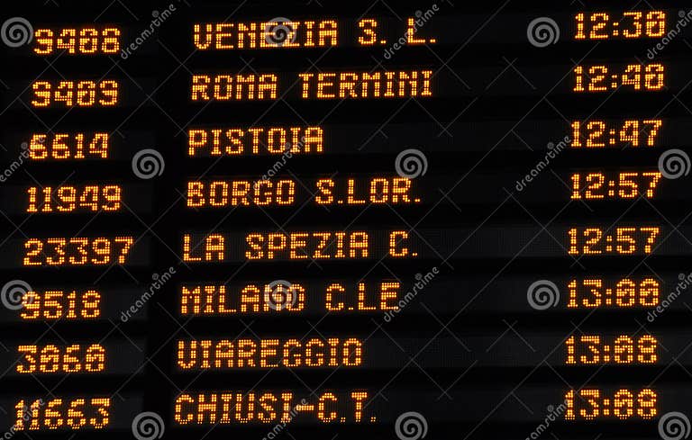 Timetable Train Timetable, Italy Stock Photo - Image of transport ...