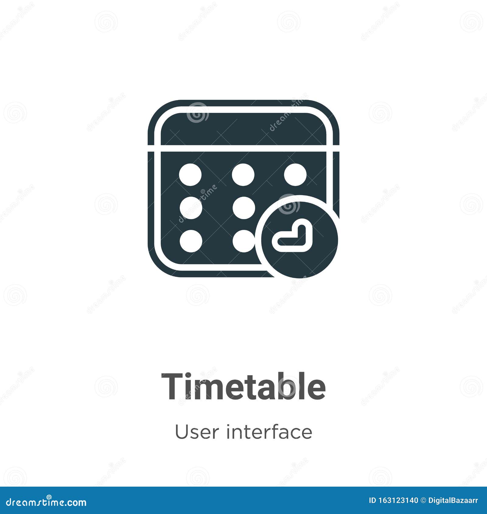 Timetable Vector Icon on White Background. Flat Vector Timetable Icon ...