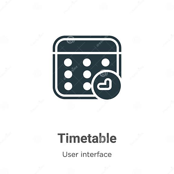 Timetable Vector Icon on White Background. Flat Vector Timetable Icon ...
