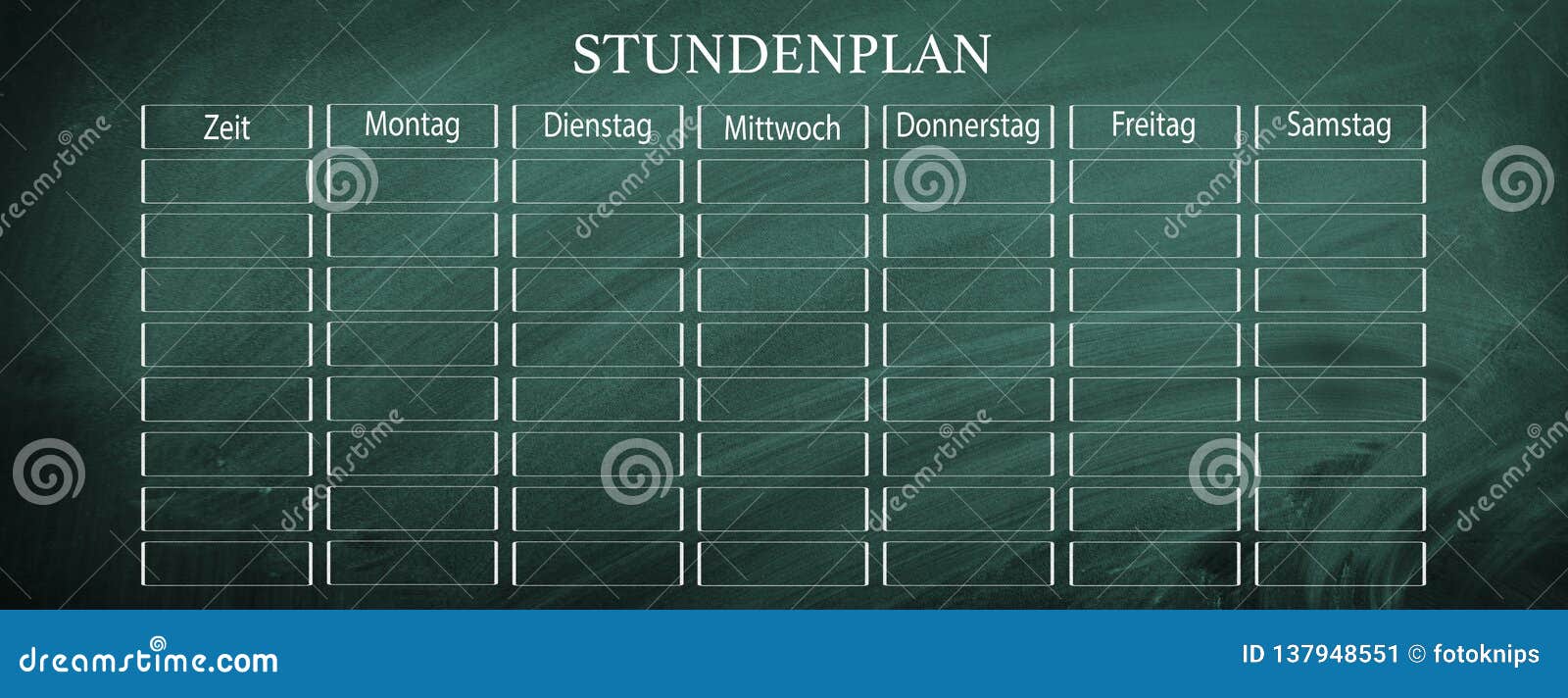 Timetable, Written on Slate Blackboard Stock Illustration ...