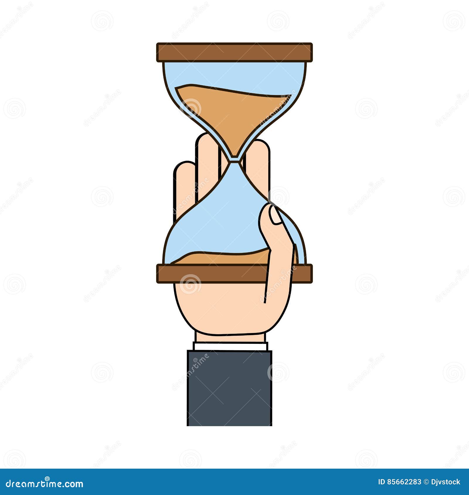 Timglas I Handsymbolsbilden Stock Illustrationer - Illustration av ...