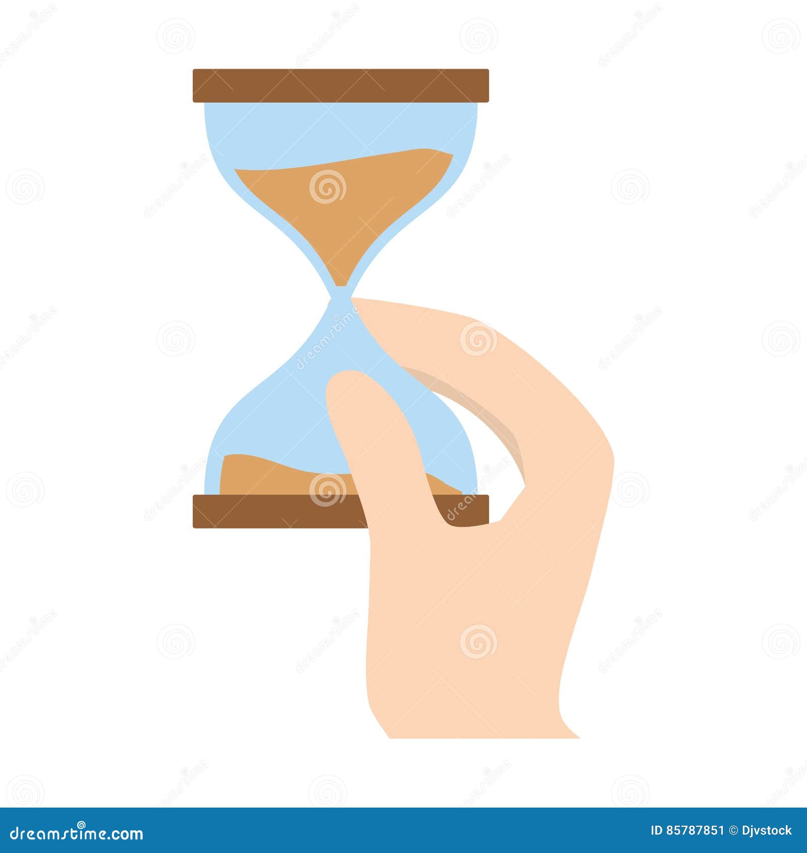 Timglas I Handsymbolsbilden Stock Illustrationer - Illustration av ...