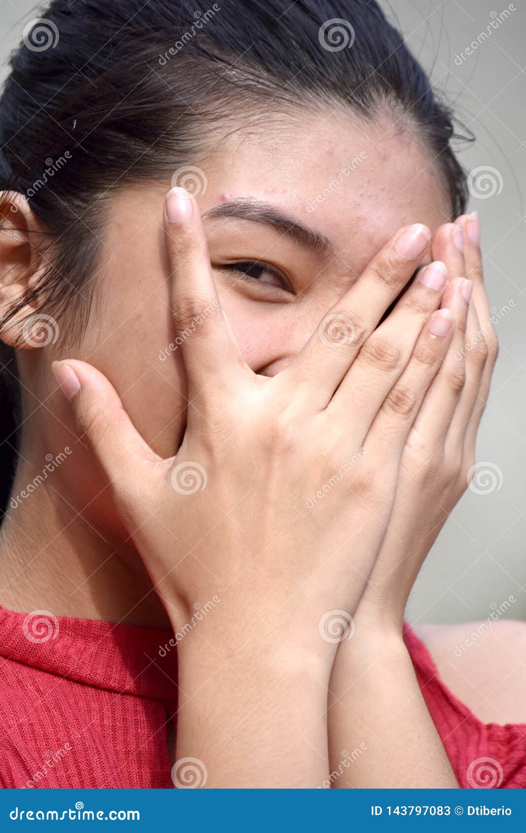 Timid Beautiful Asian Person Stock Image - Image of timid, pretty ...