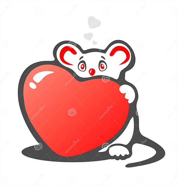 Timid mouse and heart stock vector. Illustration of surprise - 4137842