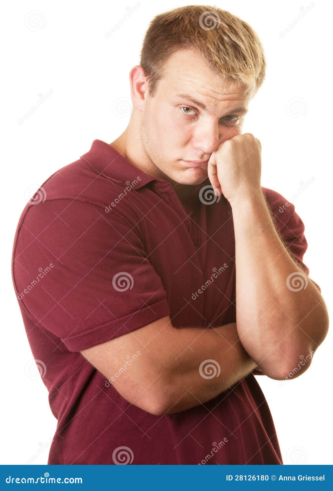 Timid Muscular Man Stock Photo - Image: 28126180