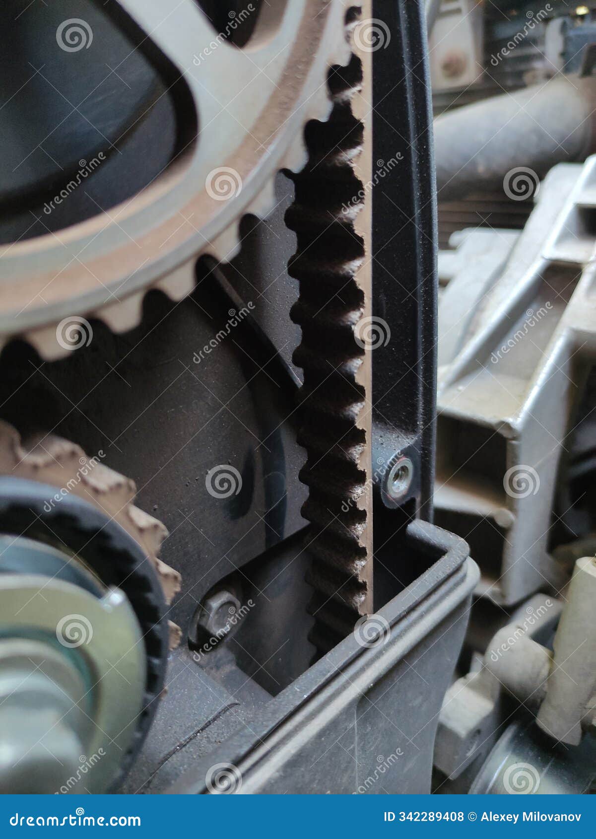 Timing Belt in the Car Engine Stock Photo - Image of automotive, timing ...