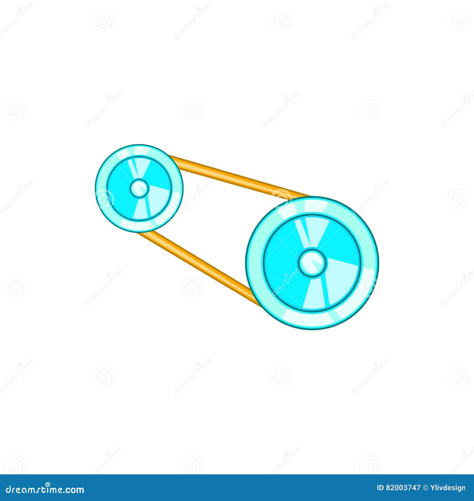 Timing Belt Icon in Cartoon Style Stock Vector - Illustration of pulley ...