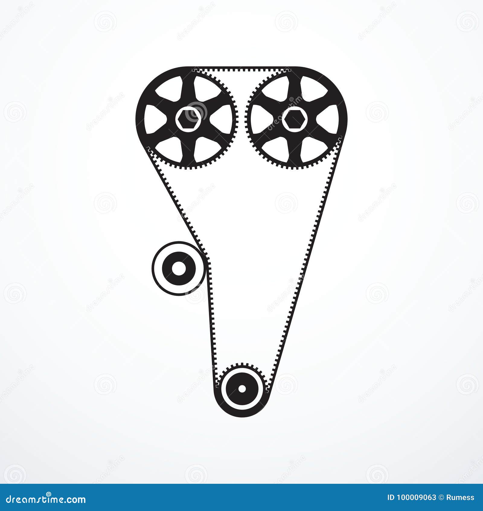 Timing belt icon stock vector. Illustration of isolated - 100009063