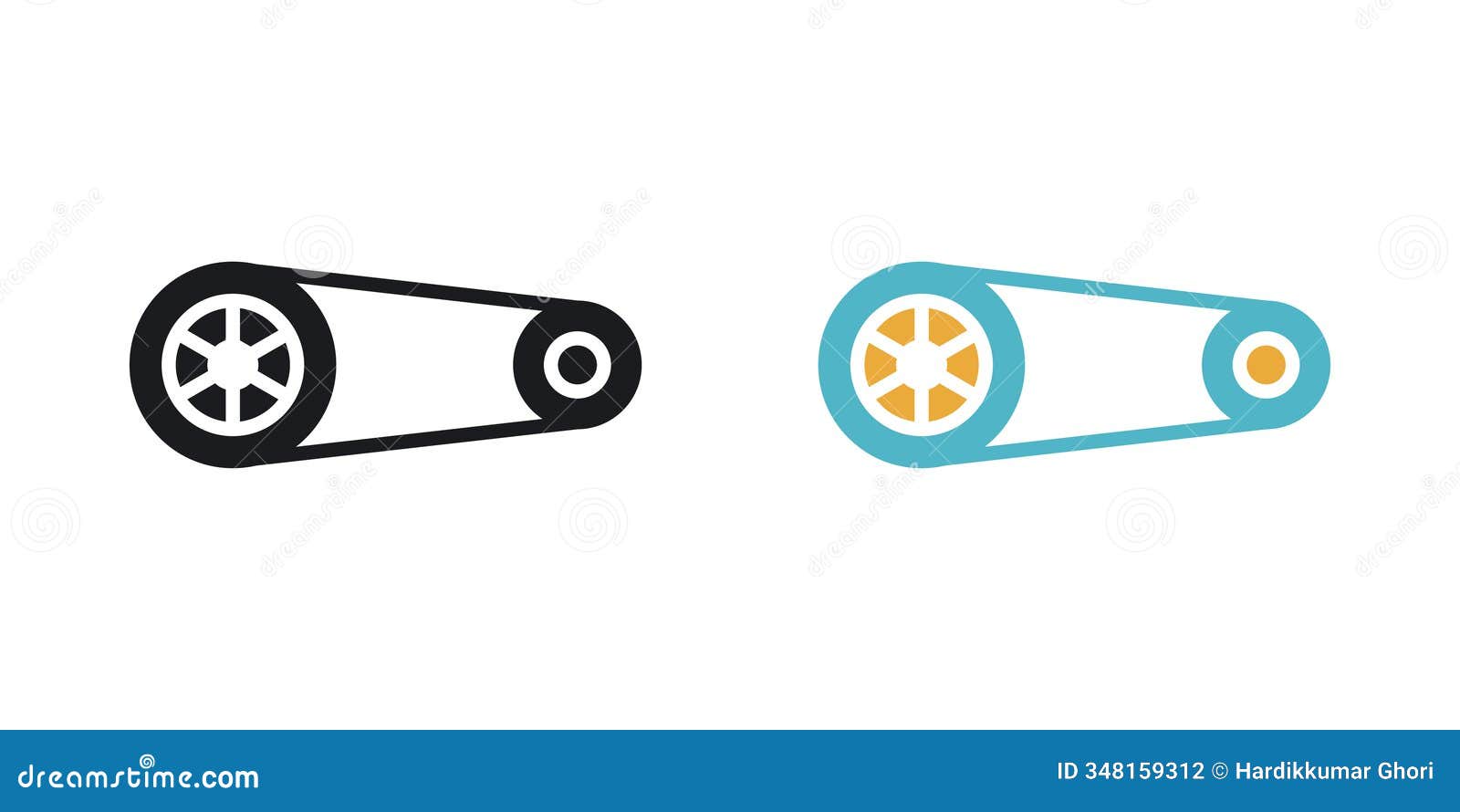 Timing belt icon vector stock vector. Illustration of flat - 348159312