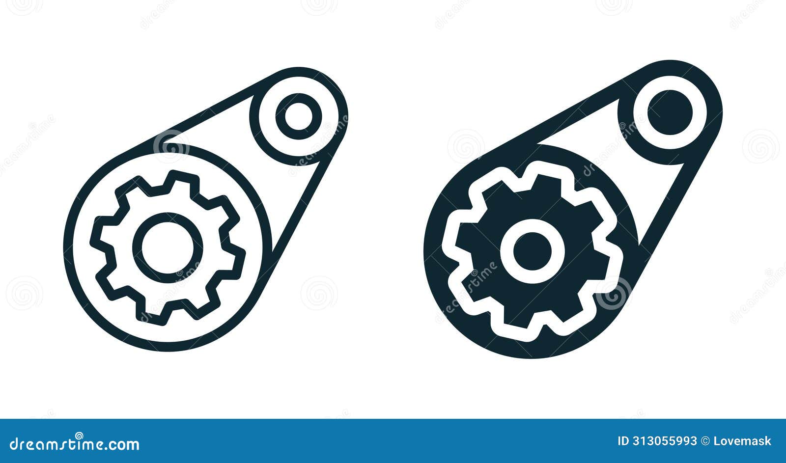 Timing Belt Icons On White Background. Vector Illustration. Royalty ...