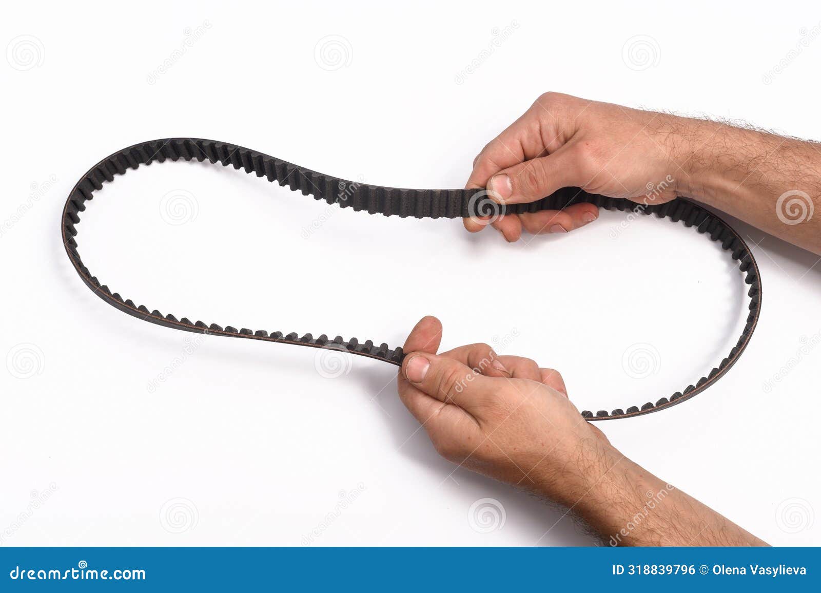 Timing Belt in Men& X27;s Hands Stock Photo - Image of mechanic ...