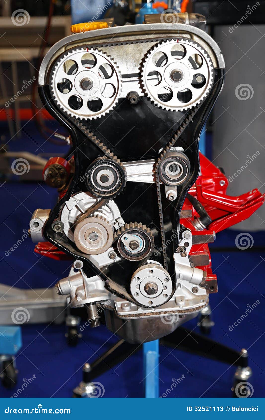 Timing Belt And Pulley Deteriorate In Engine System. Stock Photo ...