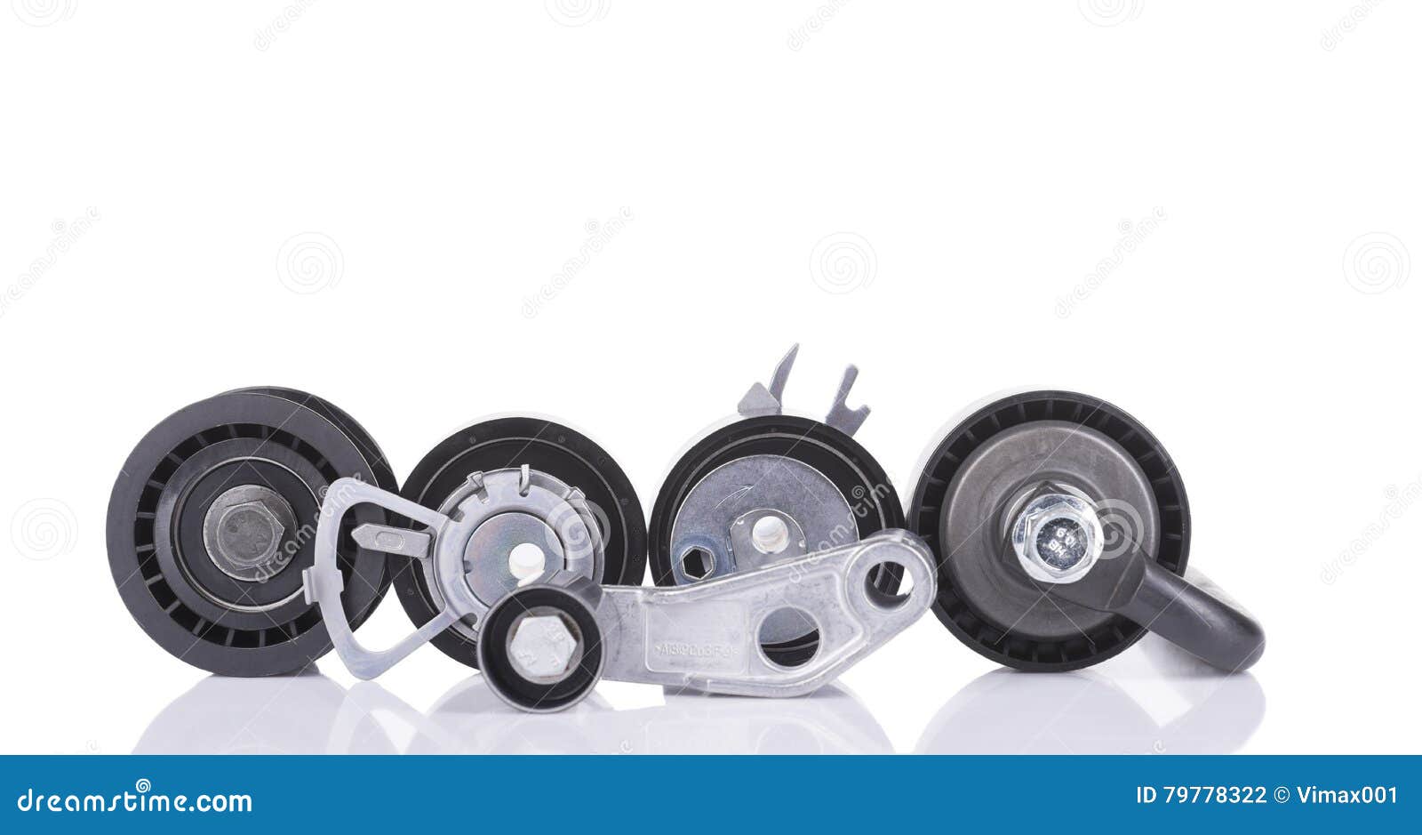 Timing Belt Rollers Isolated on White Stock Photo - Image of spare ...
