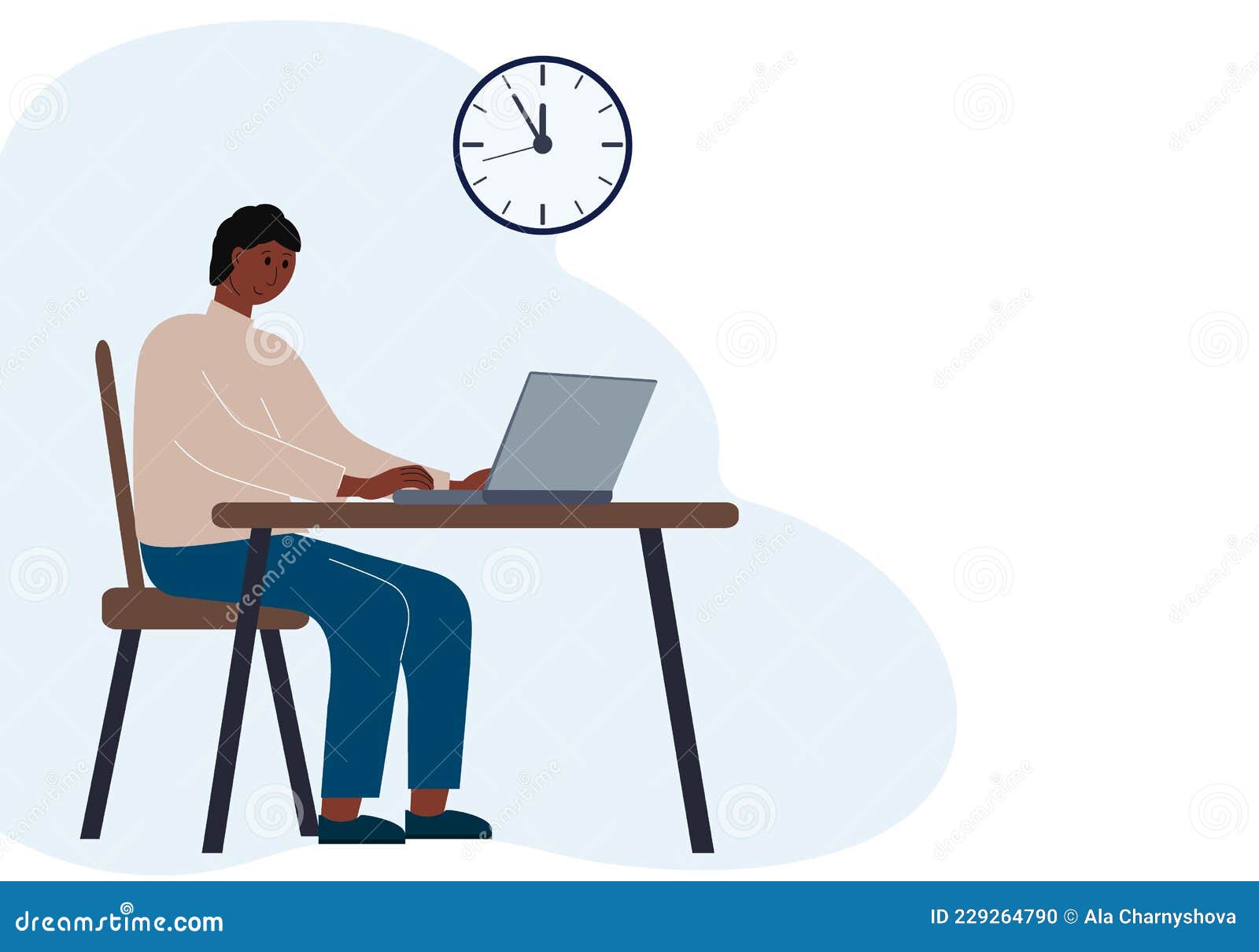 Timing Concept in Work or Training. Illustration of a Man in a ...