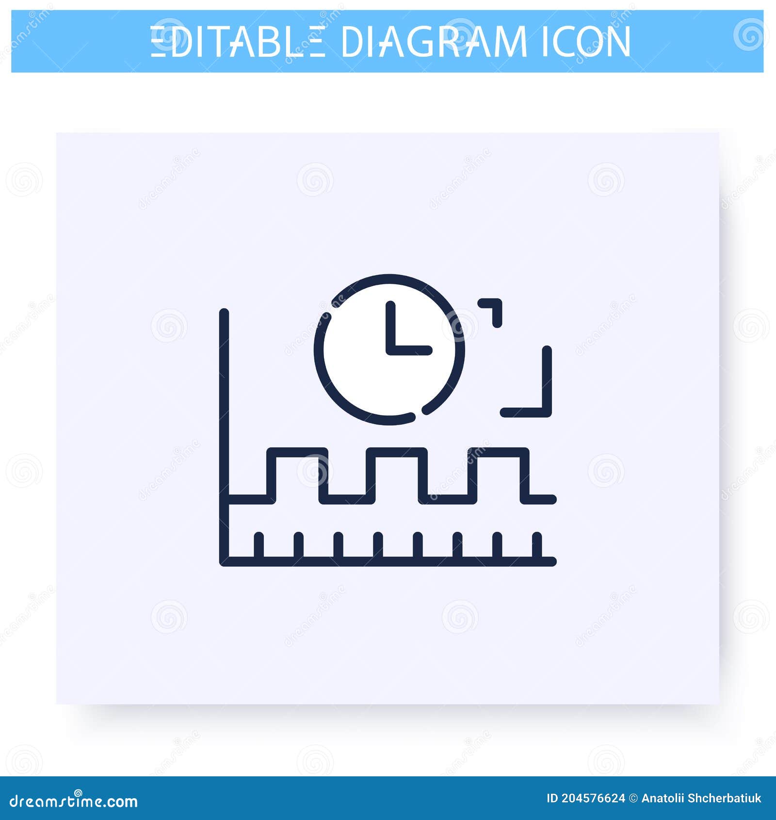 Timing Diagram Line Icon. Editable Illustration Stock Vector ...