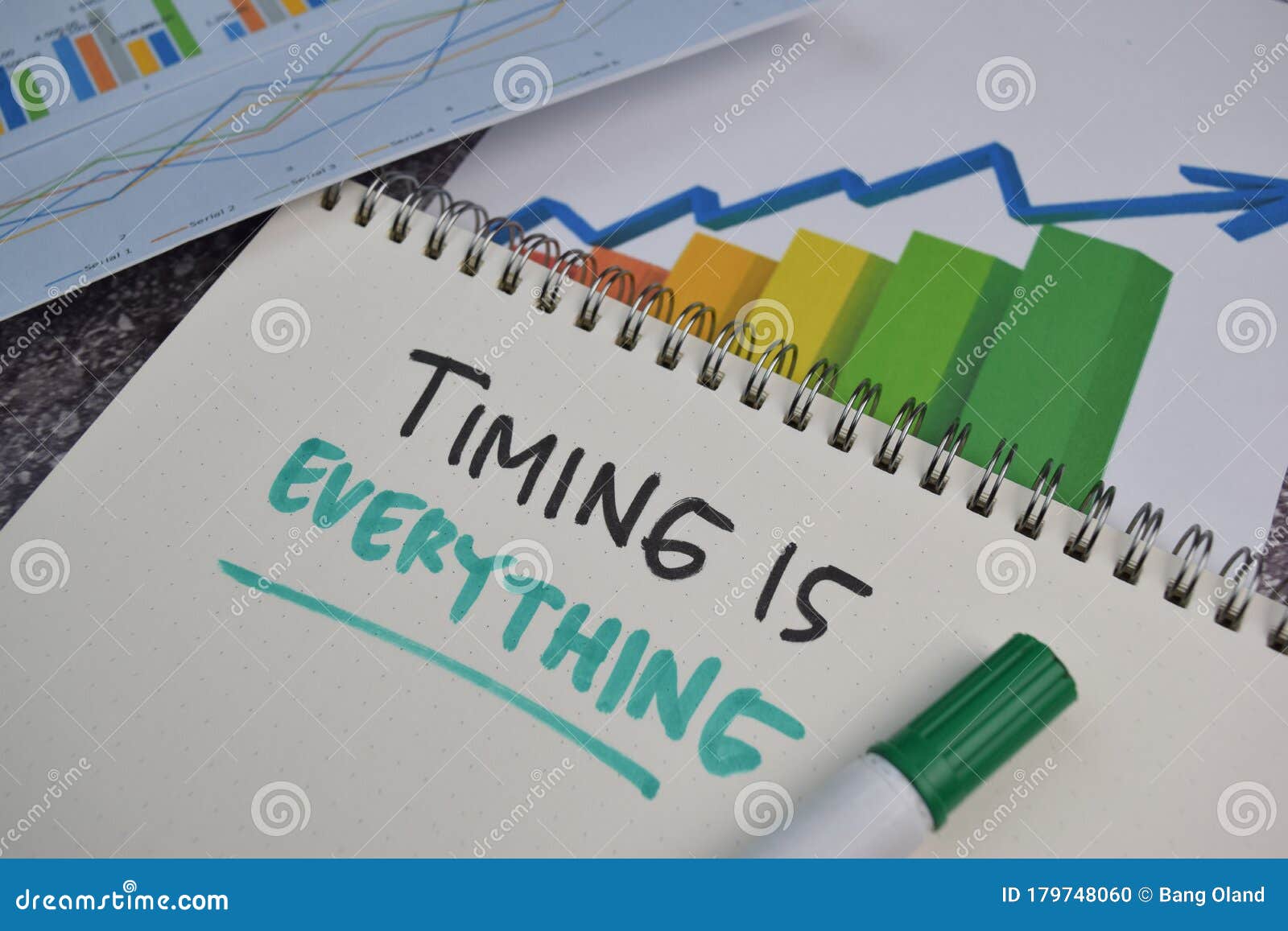 Timing is Everything Text on a Book. Chart or Mechanism Concept Stock ...