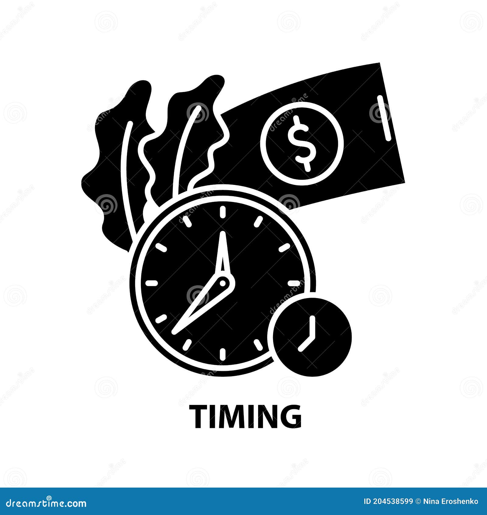 Timing Icon, Black Vector Sign with Editable Strokes, Concept ...