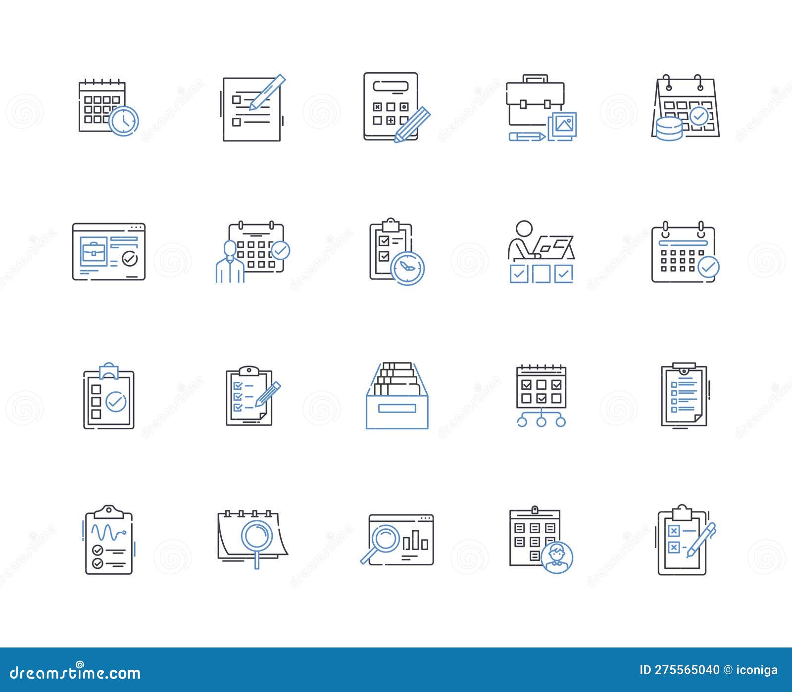 Timing Line Icons Collection. Precision, Sequence, Tempo, Rhythm, Sync ...