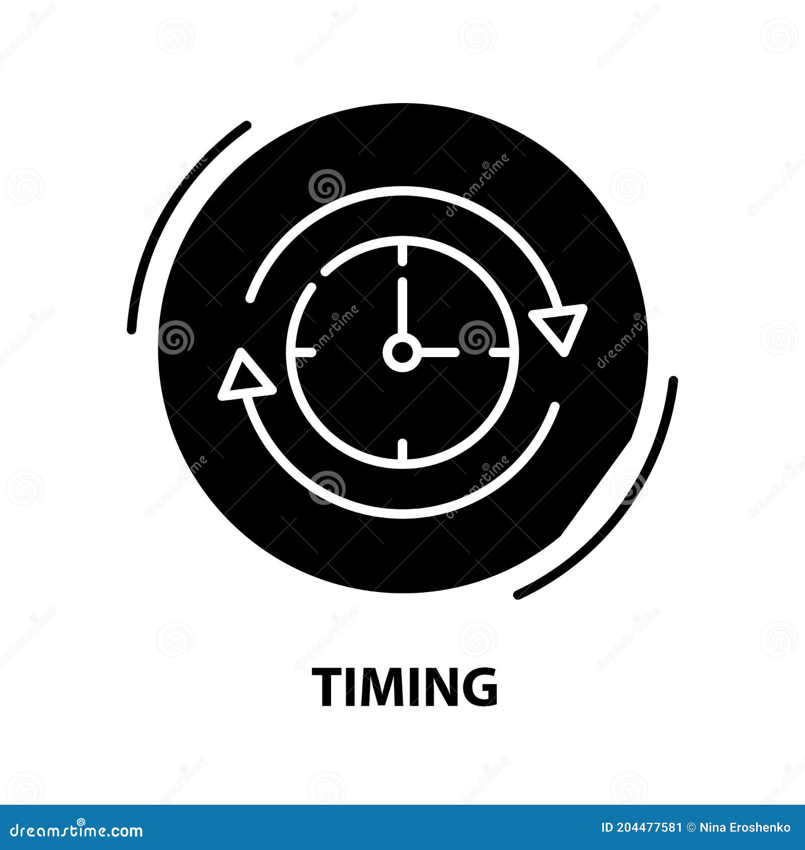 Timing Symbol Icon, Black Vector Sign With Editable Strokes, Concept ...
