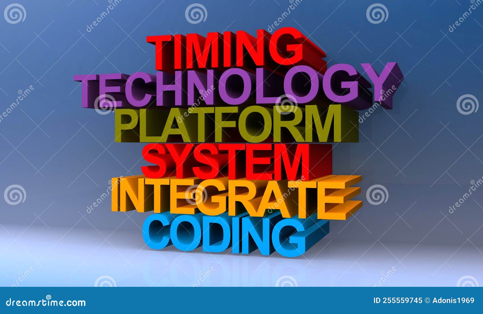 Timing Technology Platform System Integrate Coding on Blue Stock ...