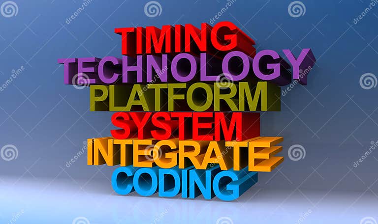 Timing Technology Platform System Integrate Coding on Blue Stock Illustration - Illustration of ...