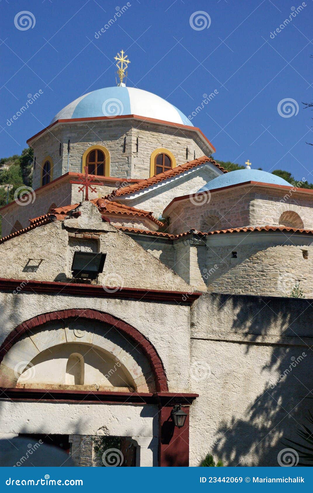 Timios Stavros Monastery in Samos Island 2 Stock Image - Image of ...