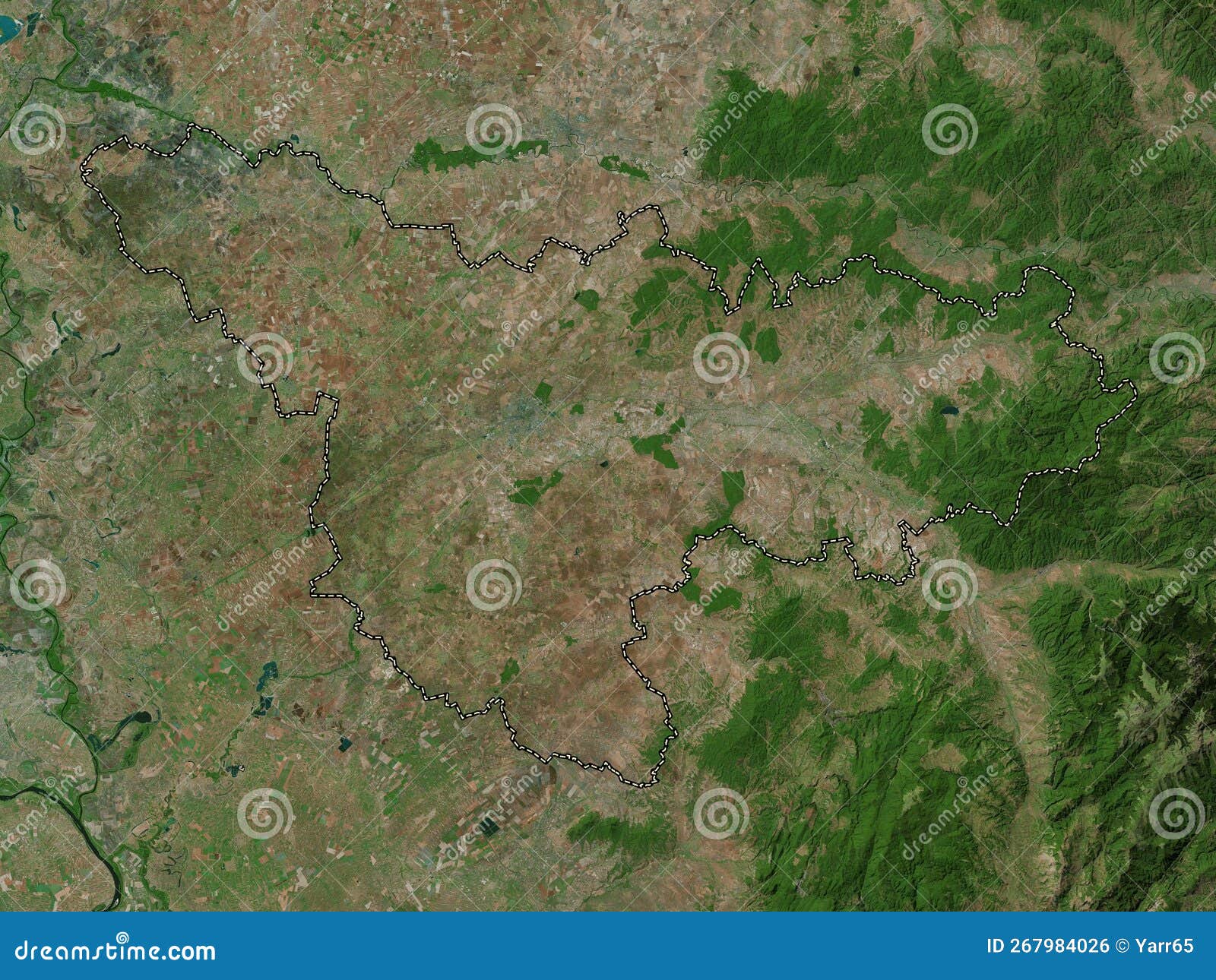 Timis, Romania. High-res Satellite. No Legend Stock Illustration ...