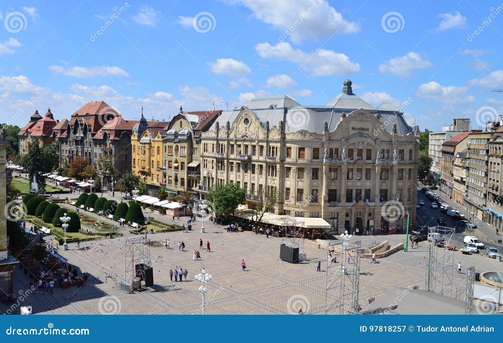 Timisoara Opera Square editorial photography. Image of travel - 97818257
