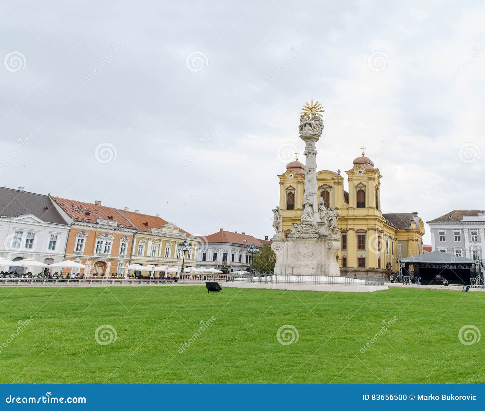 TIMISOARA, ROMANIA - 15 OCTOBER, 2016 Detail of the Holy Trinity Statue ...