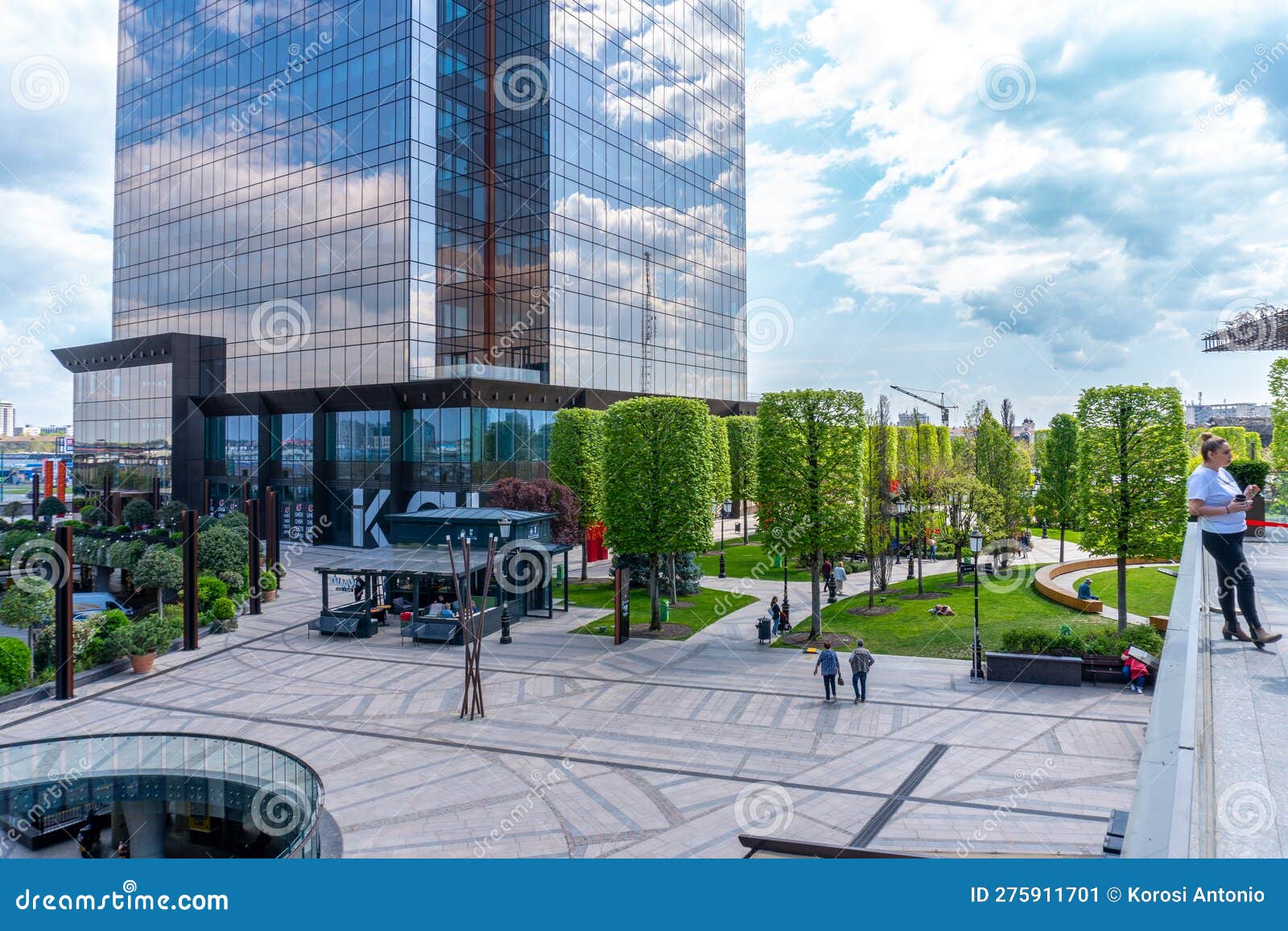 Timisoara,Timis Romania,April 24 2023: Modern Office Building and Park ...