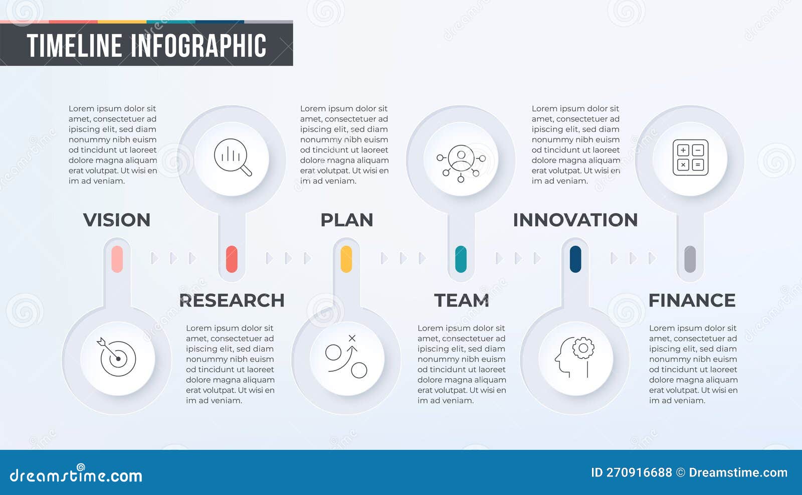 Timline Infographic with Proceses of Business Issue Infographic Stock ...