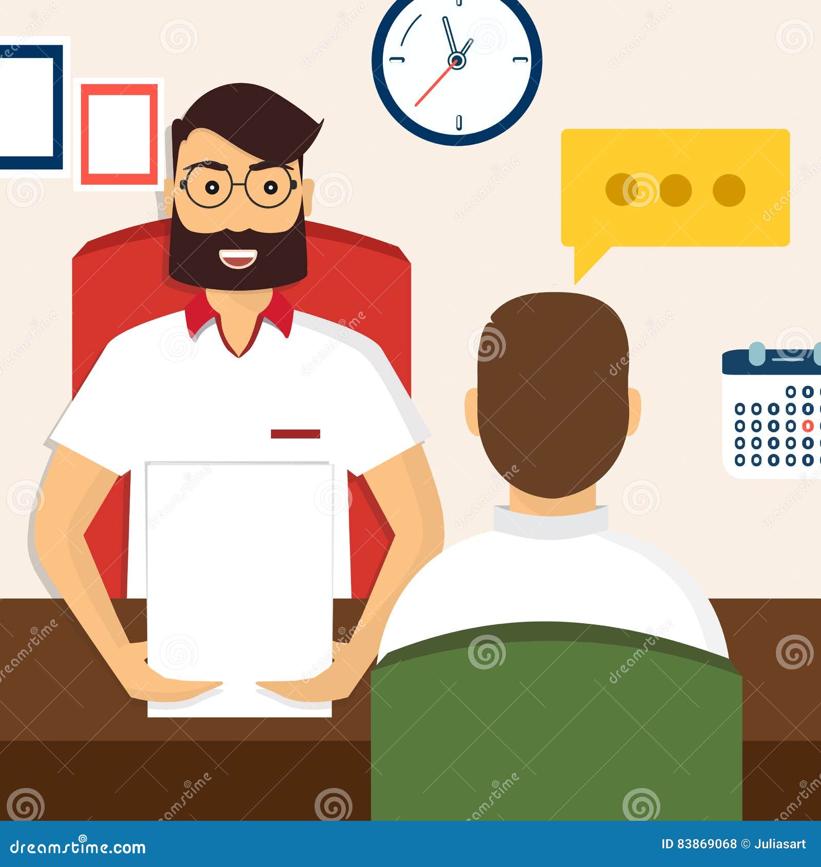 Timme-rekrytering Intervju Med Kandidatpositionerna Jobb Vektor ...