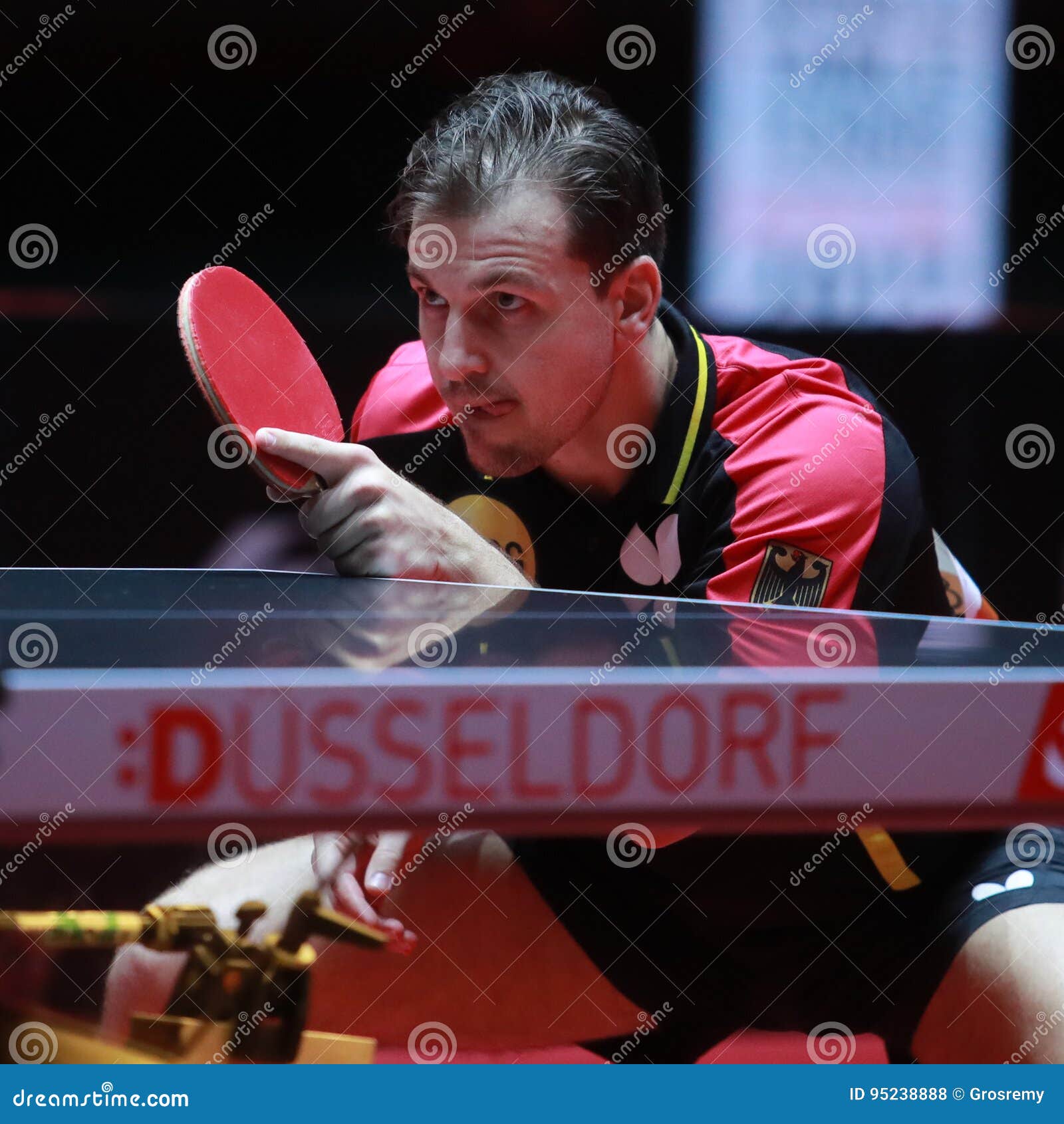 Timo Boll Germany redaktionelles stockfoto. Bild von düsseldorf - 95238888