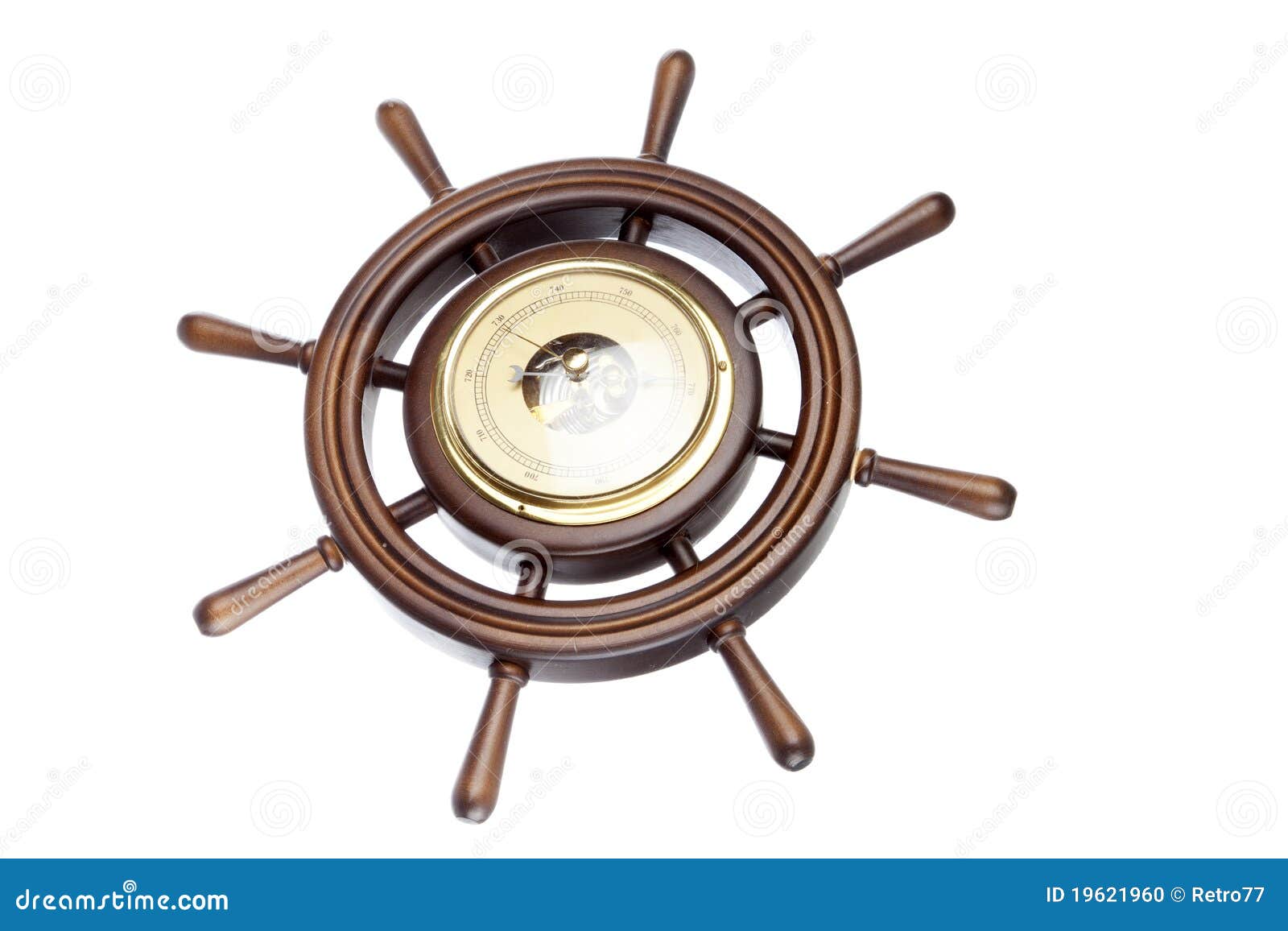 Timone Di Legno Con Il Barometro Fotografia Stock - Immagine di timone ...