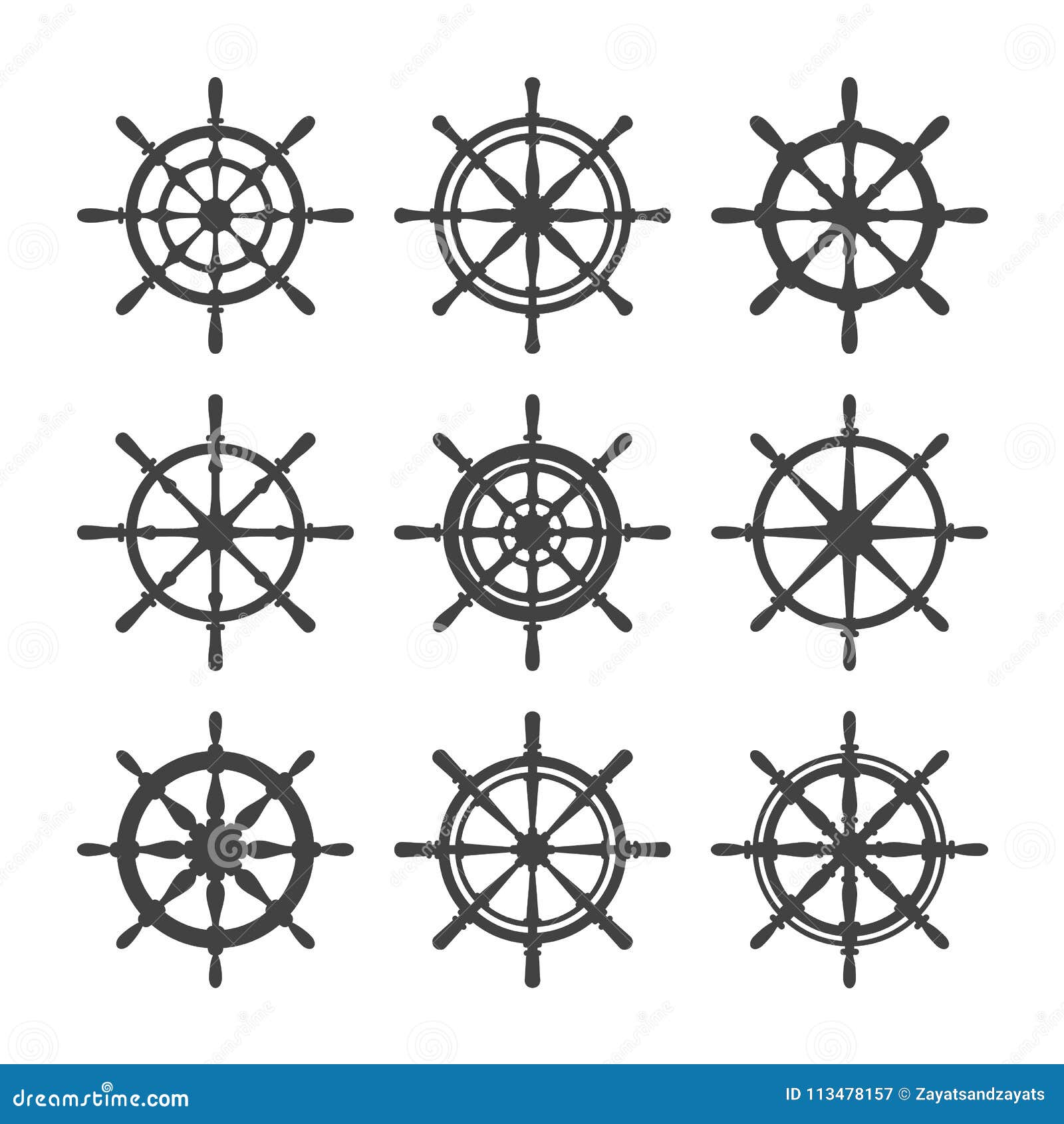 Timones negros del vector ilustración del vector. Ilustración de divisa ...