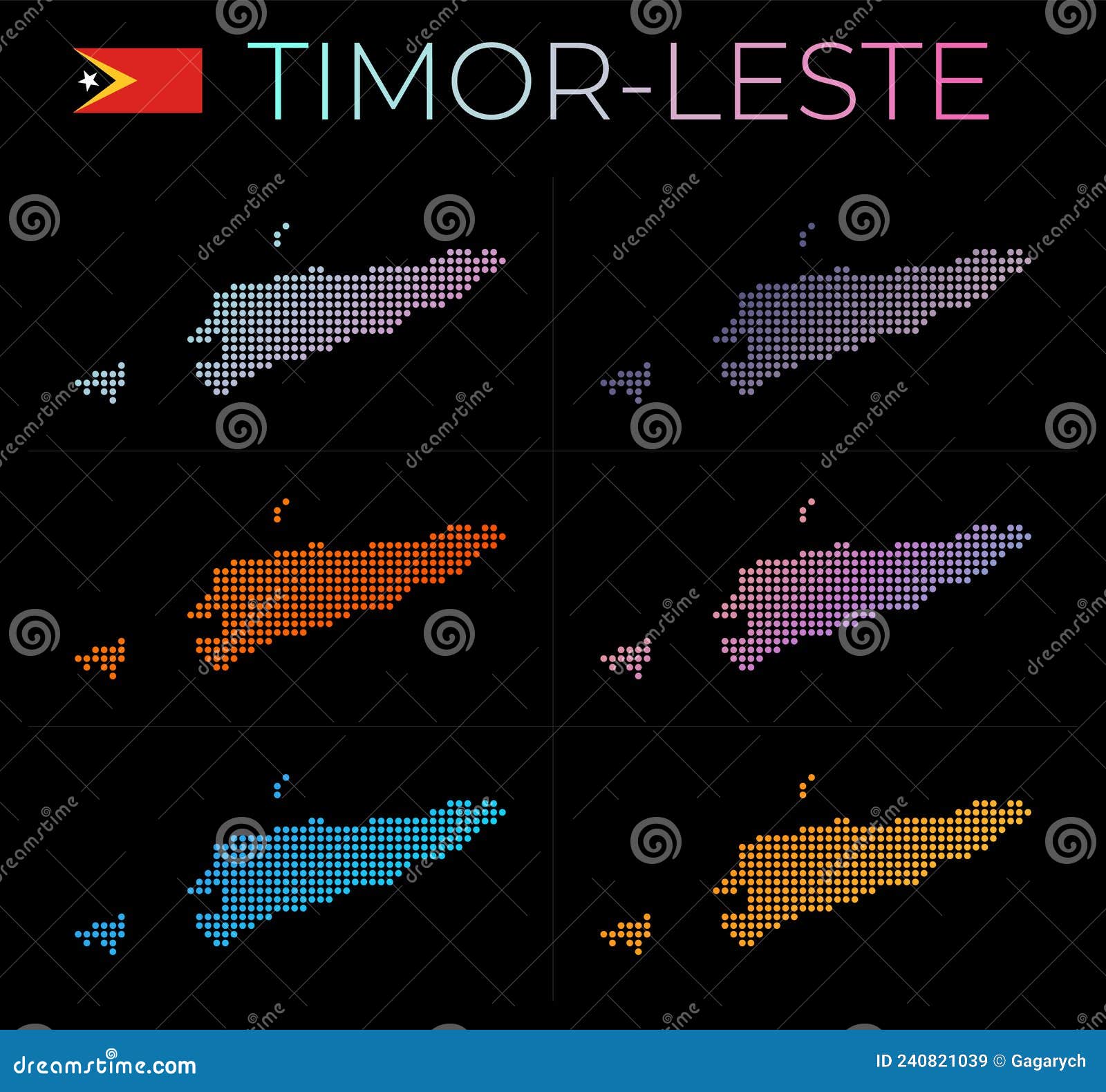Timor-Leste Dotted Map Set. Stock Vector - Illustration of national ...