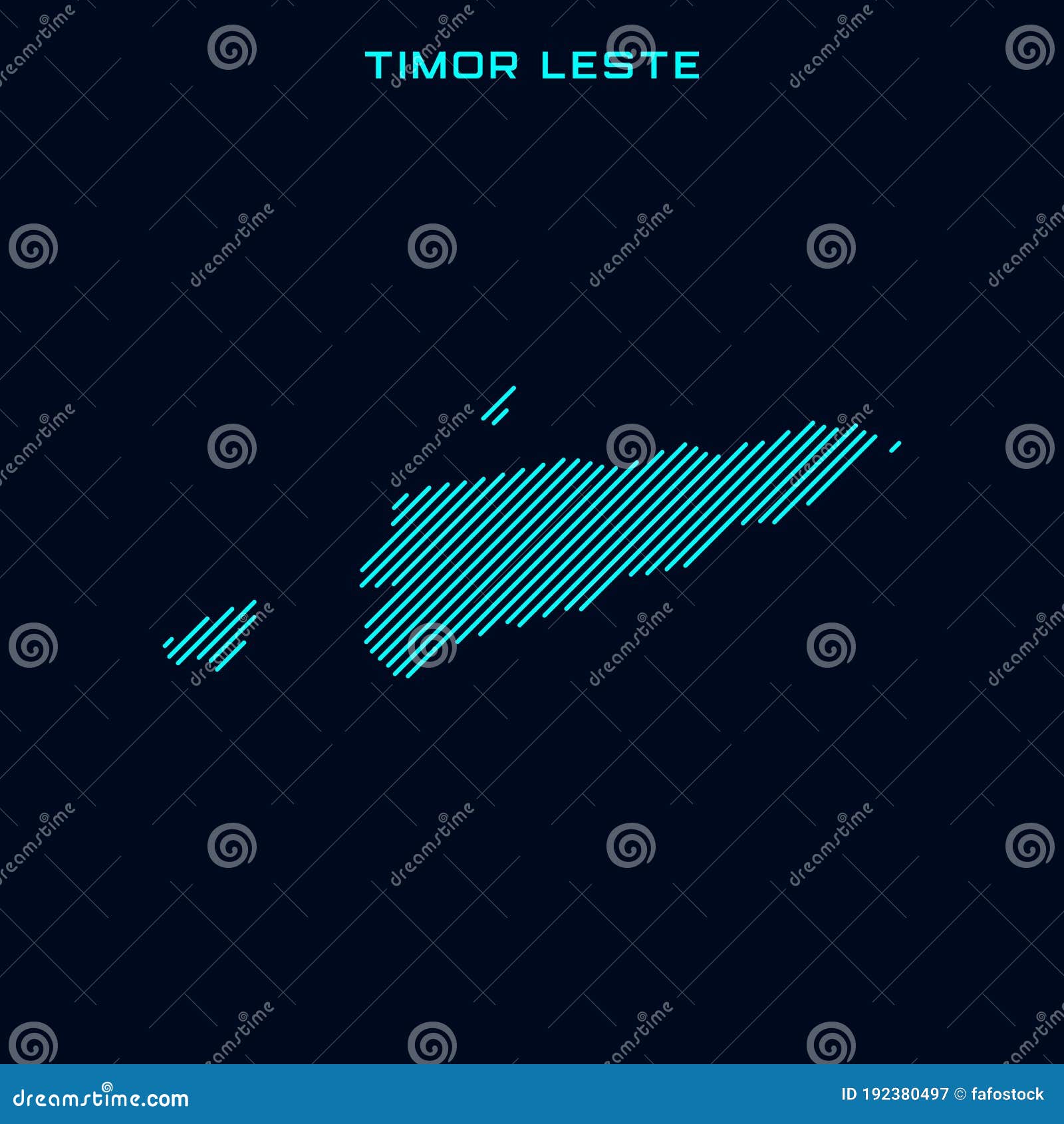 Timor Leste or East Timor Striped Map Vector Design Template with Blue ...