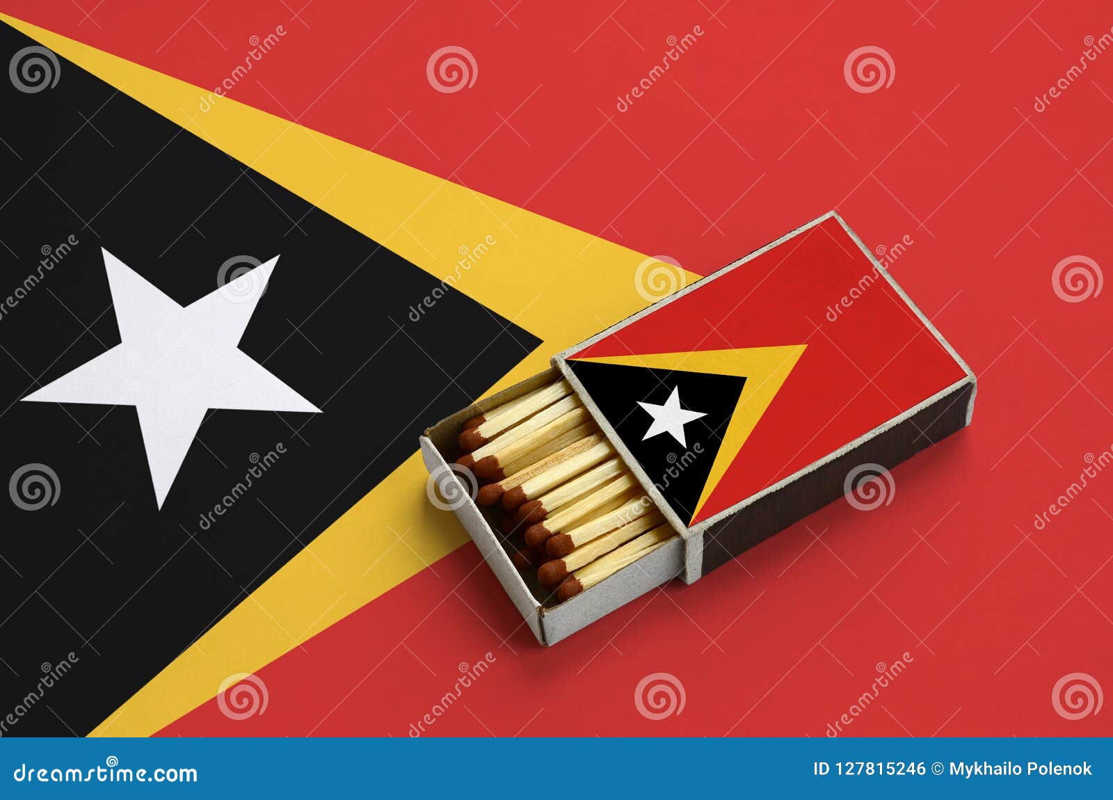 Timor Leste Flag is Shown in an Open Matchbox, Which is Filled with ...