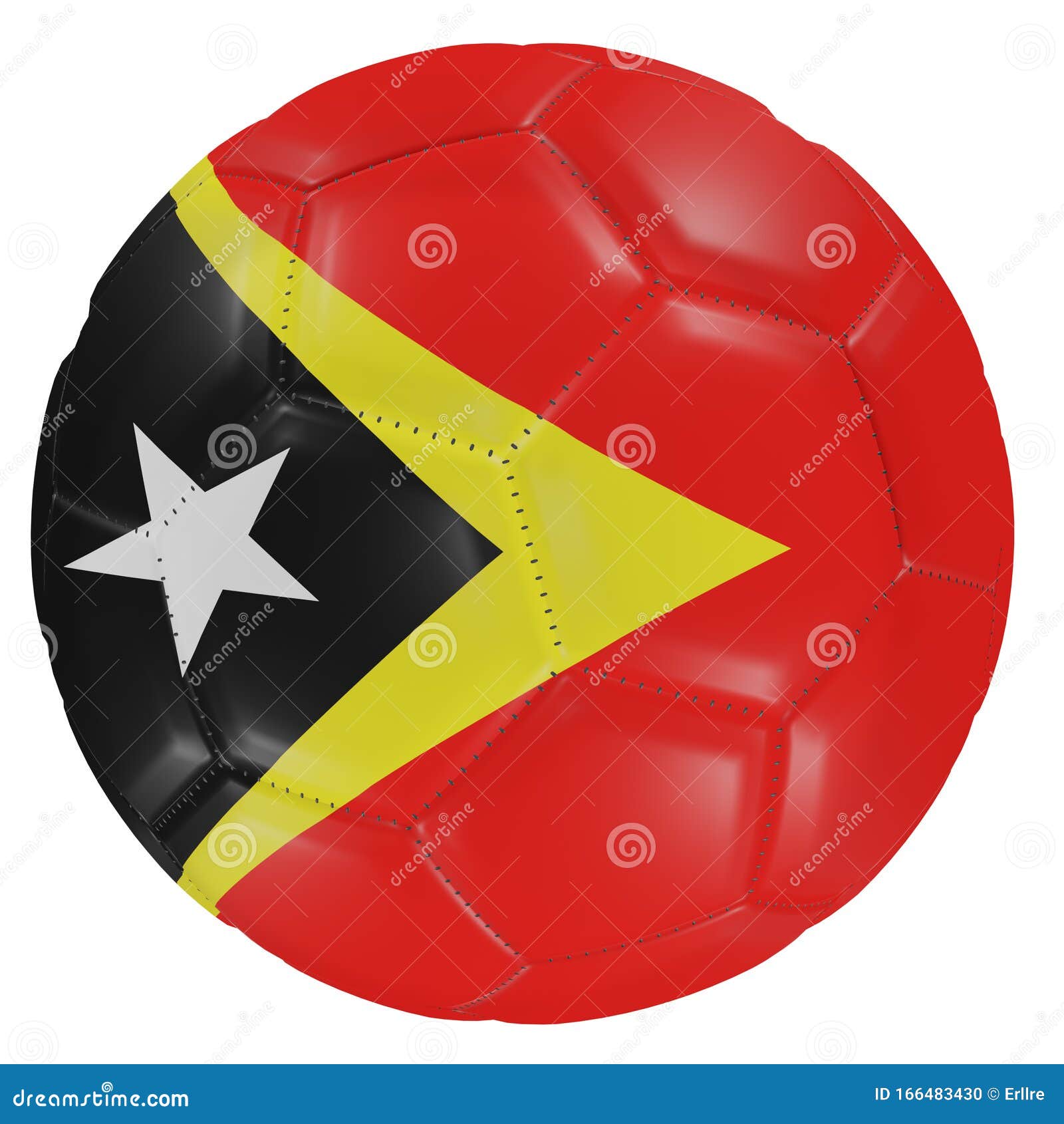 Timor-Leste Flag on a Soccer Ball Stock Illustration - Illustration of ...