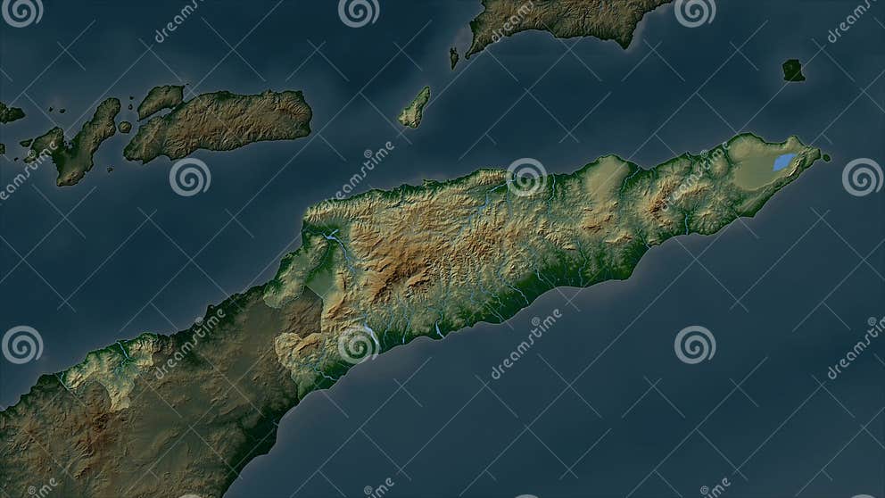 Timor Leste Highlighted. Physical Stock Illustration - Illustration of ...