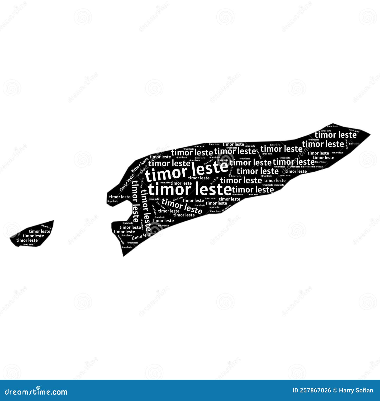 Timor Leste Map With Name Isolated White Background Stock Illustration