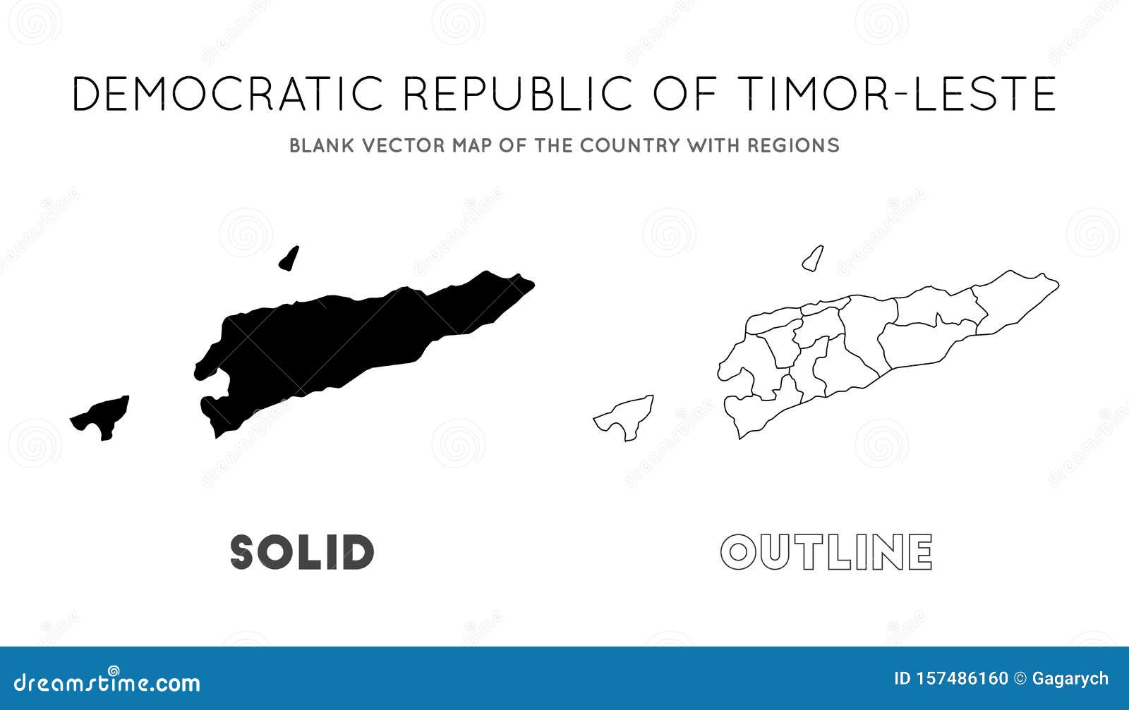 Timor-Leste Country Map. Black Silhouette And Outline Isolated On White ...