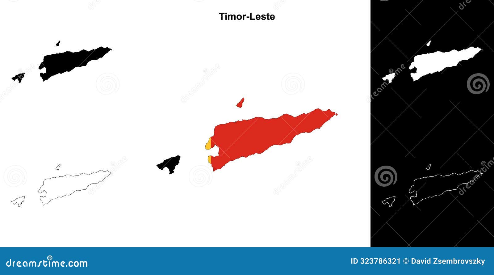 Timor-Leste outline map stock illustration. Illustration of template ...