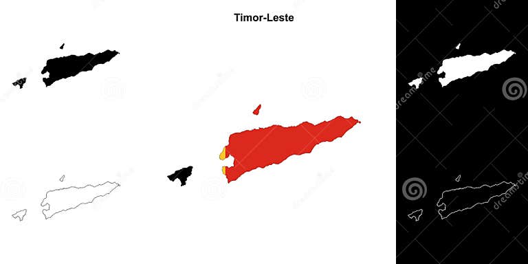 Timor-Leste outline map stock illustration. Illustration of template ...
