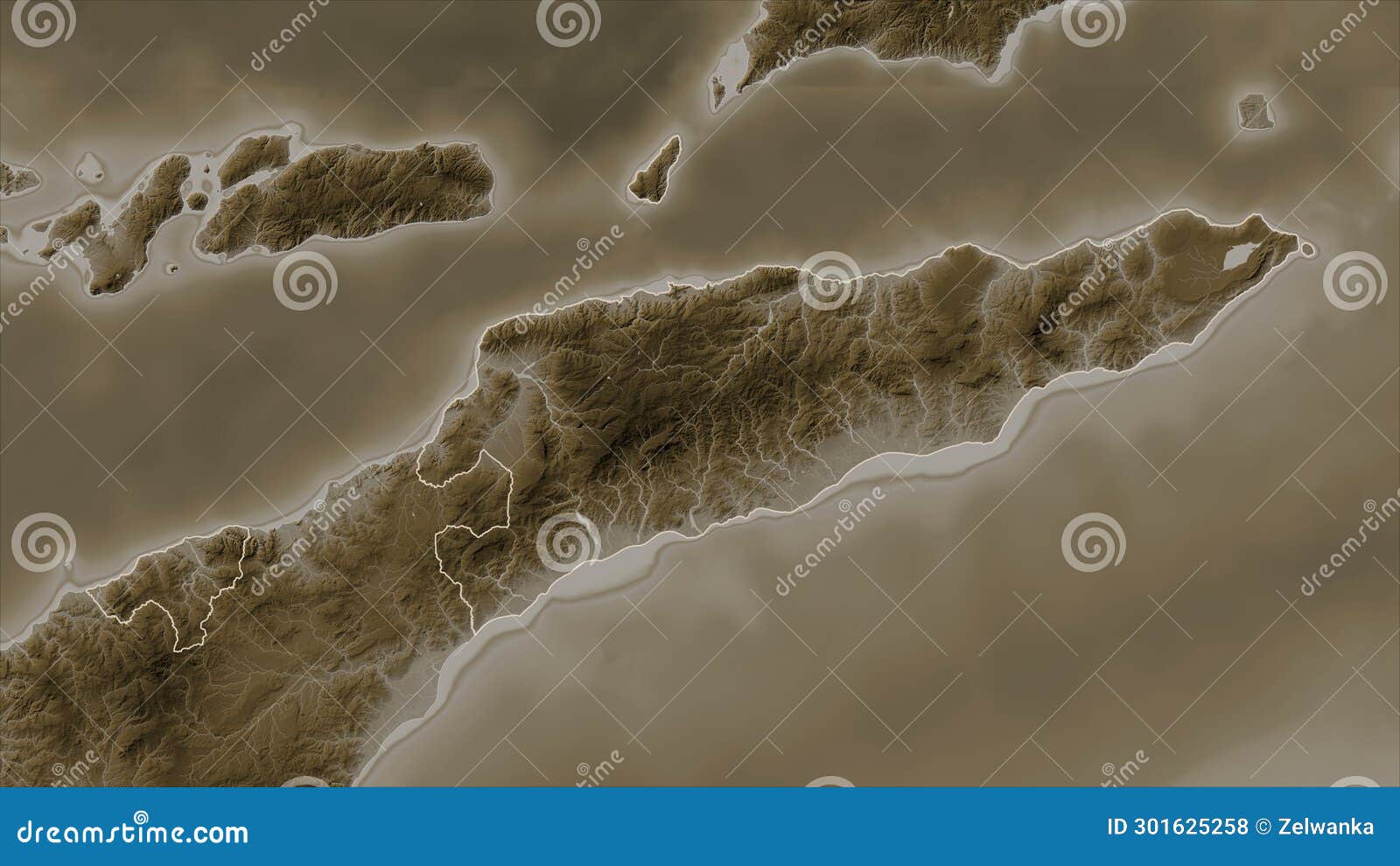 Timor Leste Outlined. Sepia Stock Illustration - Illustration of ...