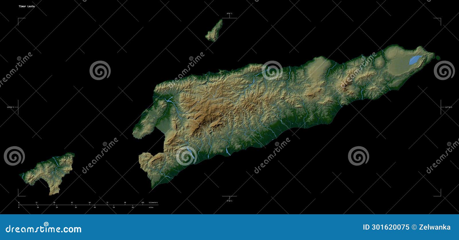 Timor Leste Shape on Black. Physical Stock Illustration - Illustration of leste, elevation ...