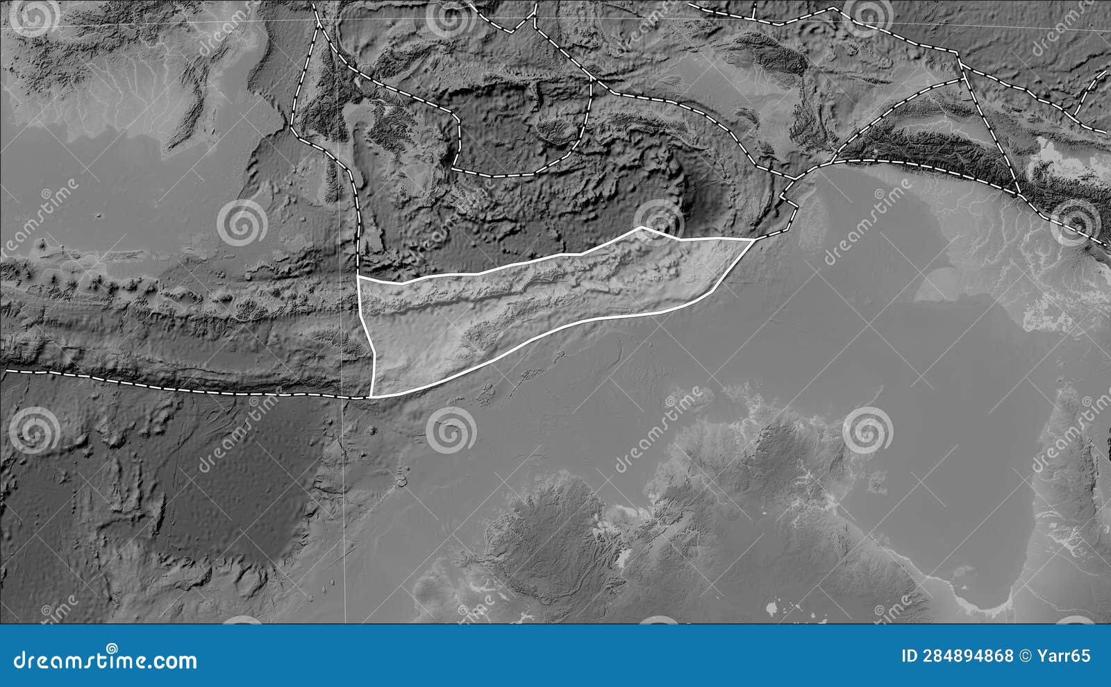 Timor Plate - Boundaries. Grayscale Map Stock Illustration ...