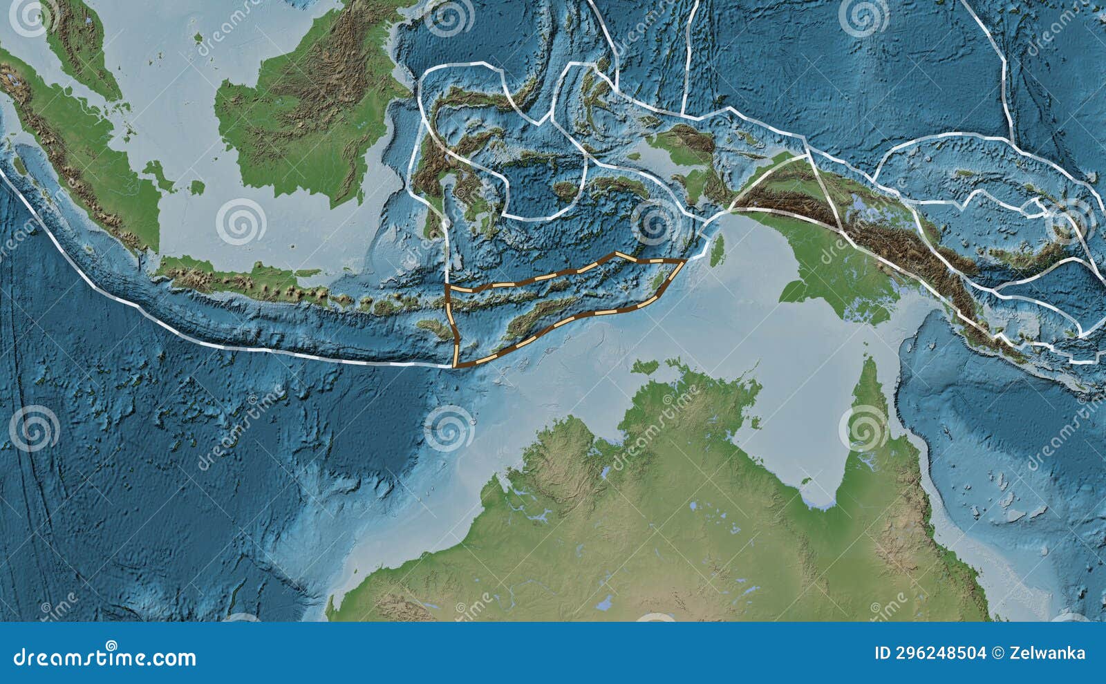 Timor Plate Dashed. Fahey. Topografic Stock Illustration - Illustration ...