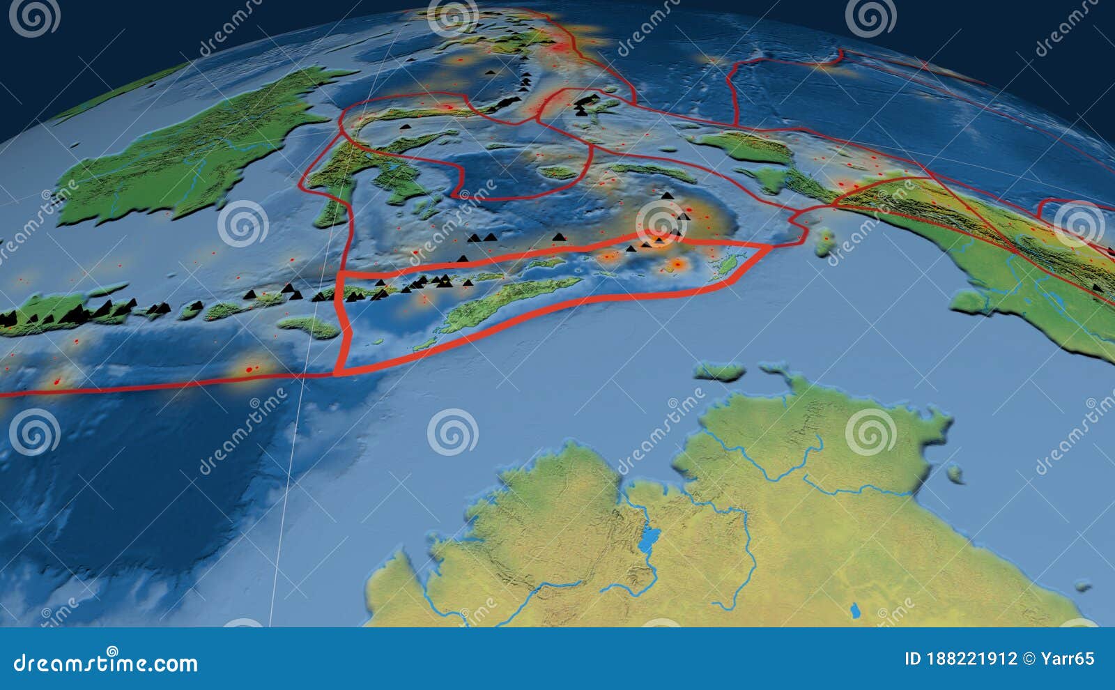Timor Plate Outlined - Natural Earth Stock Illustration - Illustration ...