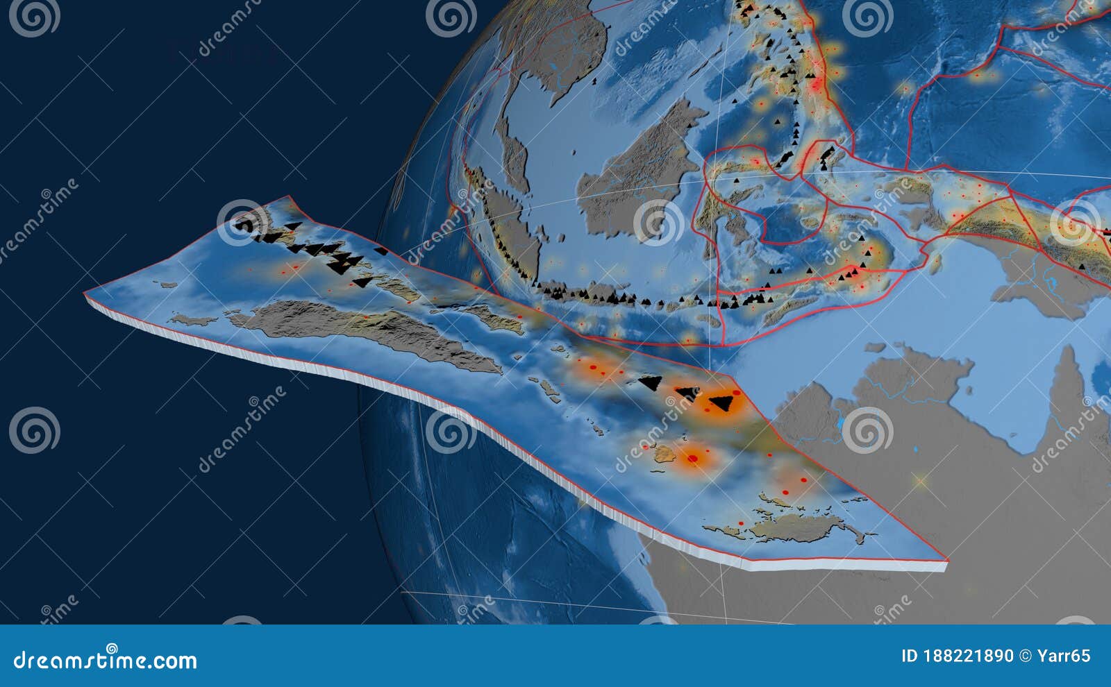 Timor Plate Presented - Topo and Bathy Stock Illustration ...